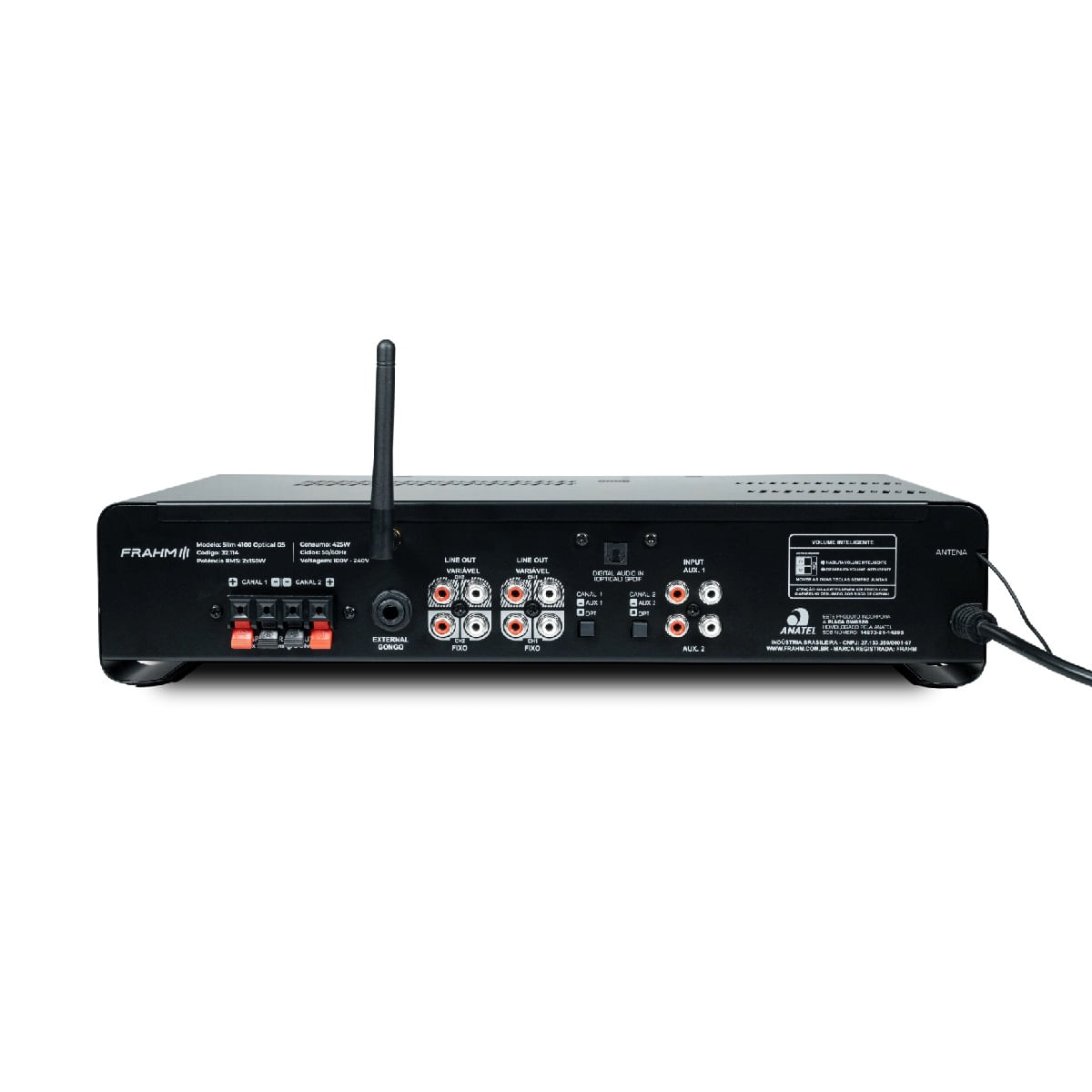 Amplificador Com BT, USB/SD/FM SLIM 4100 ÓPTICAL - Frahm | Amplificador com USB Para Som ...