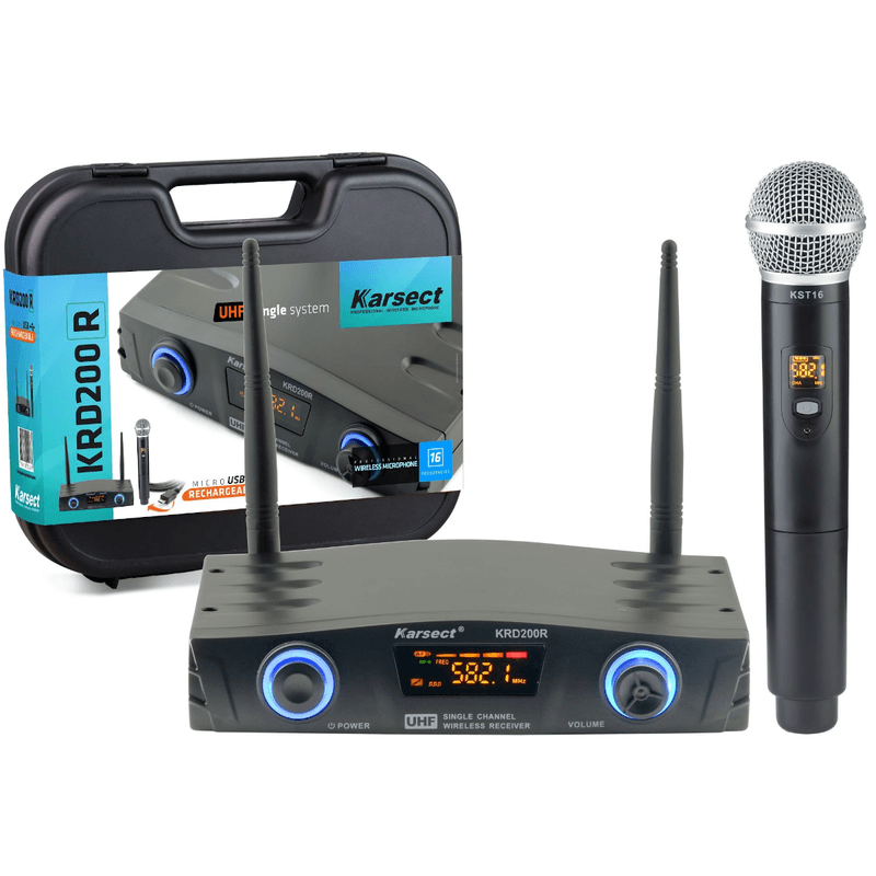 Microfone De Mão Sem Fio Multi Frequências UHF KRD-200R - Karsect ... Microfone De Mão Sem Fio Multi Frequências UHF KRD-200R - Karsect ...