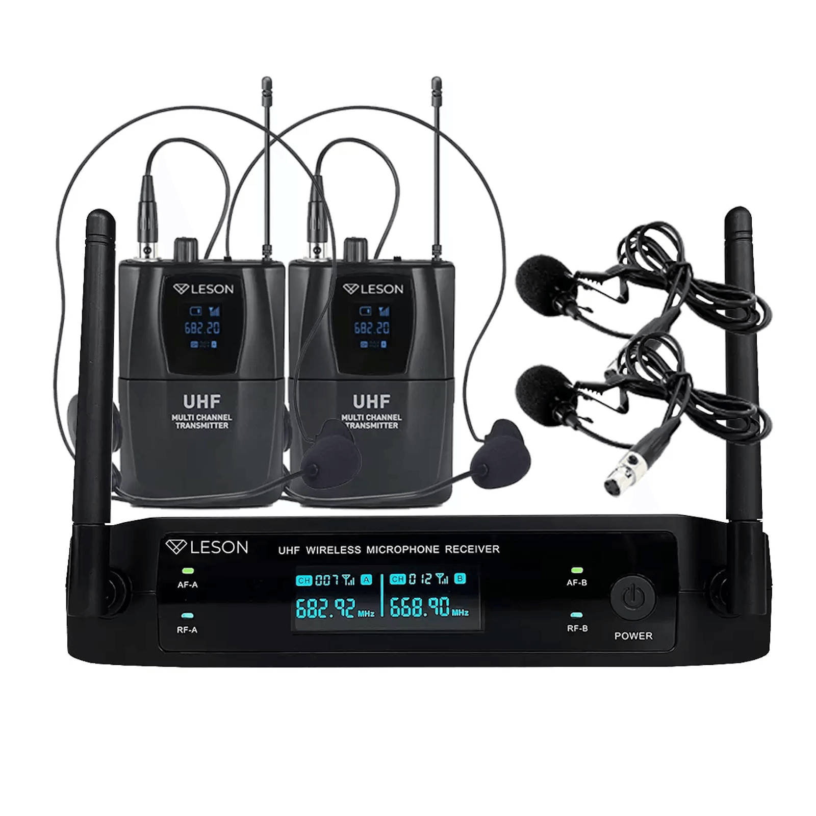 Microfone Sem Fio Duplo Headset + Lapela LS962 - Leson | Microfones Sem ...