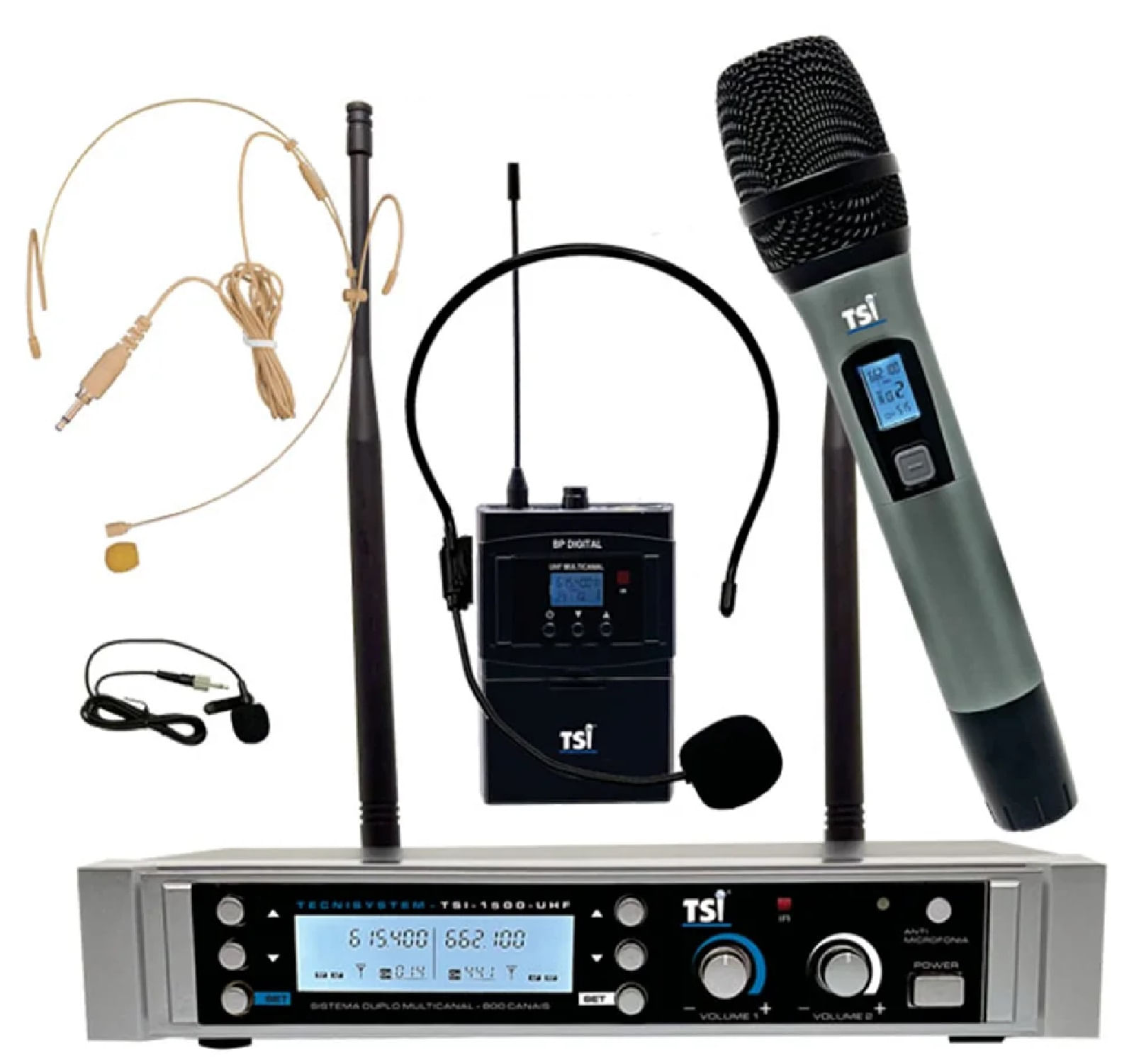 Microfone Sem Fio Duplo TSI-1500-CLI - TSI | Microfones Sem Fio | Ninja ...